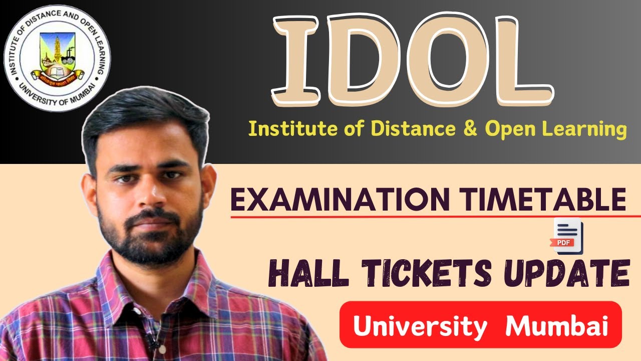 IDOL Examination Timetable PDF and Hall tickets updates 2024 - YouTube