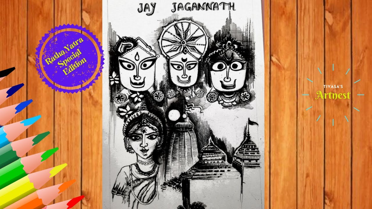 Rathyatra Special Lord Jagannath Pencil Drawing | Festival Drawing 2021 ...