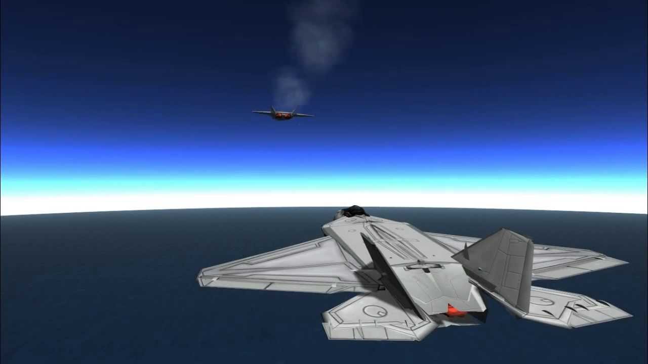 KSP - F-22 Raptors stock and modded one - YouTube