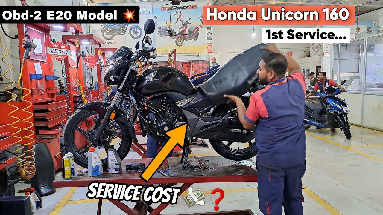 Honda Unicorn 160 Obd-2 E20 Model First Service Complete Details ️ | Service Cost ️| Onroad ...
