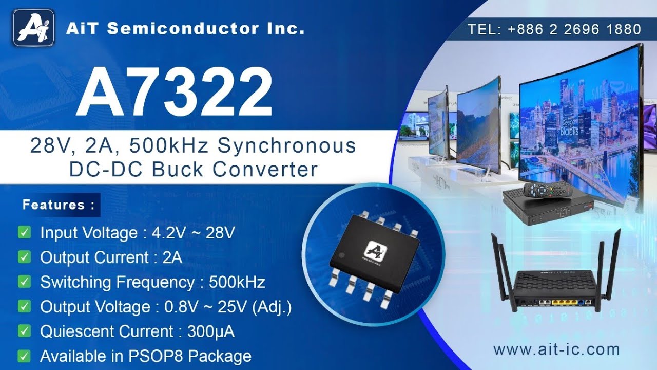 A7322 Buck converter | AiT Semiconductor - YouTube