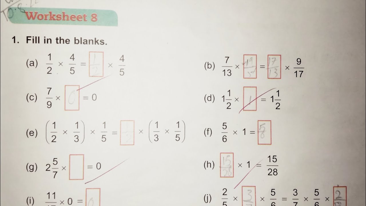 Dav class 5 maths unit 4 worksheet 8 Fractional Numbers All Questions ...