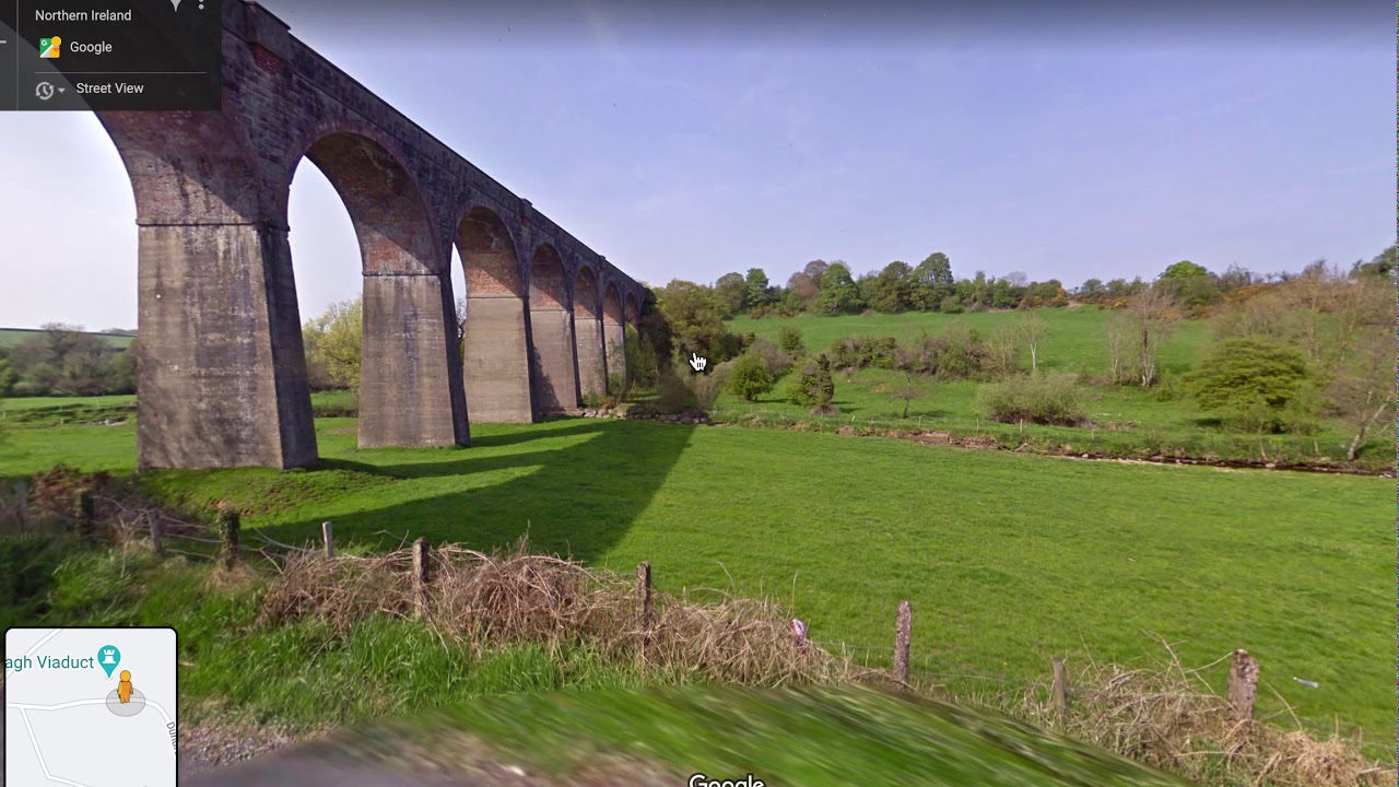 Tracing the Armagh-Keady railway line on Google satellite and street ...