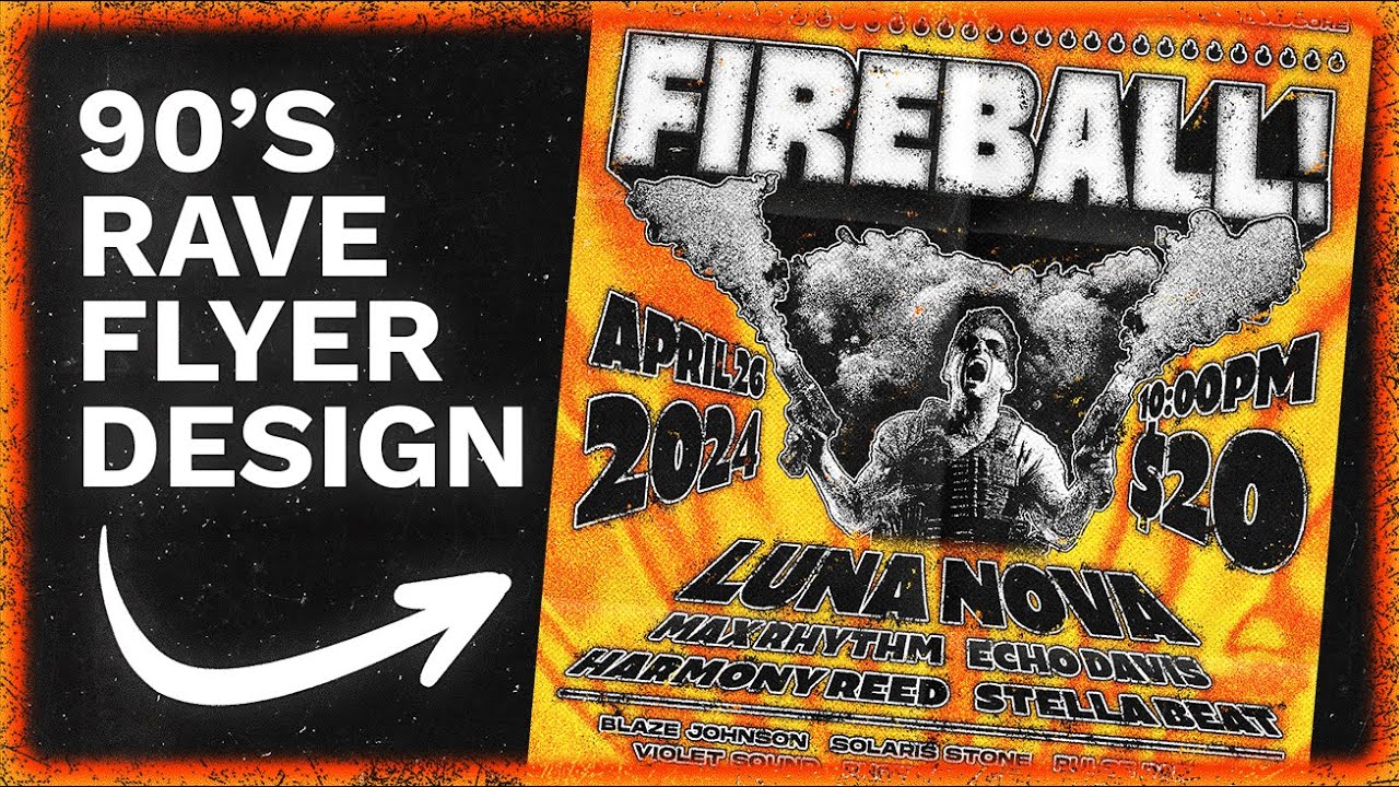 How to Design a Rave Event Flyer - YouTube