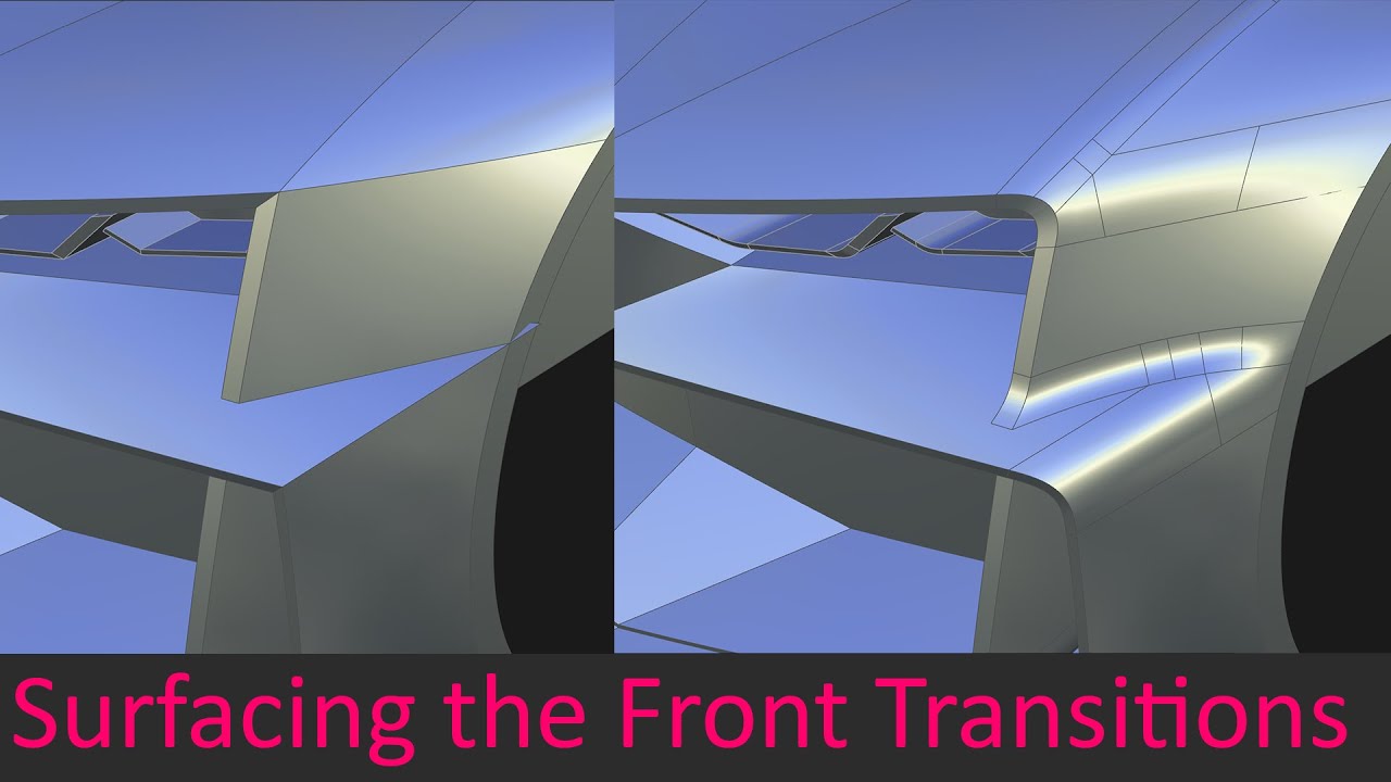 Sketch Modeling a Car Exterior part 6: Surfacing the Front - YouTube