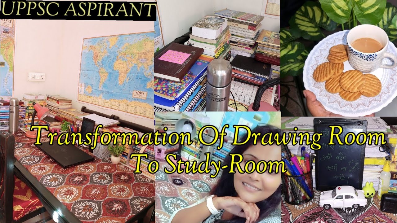 How I Transformed My Drawing Room To Study Room | Upsc study vlog # ...