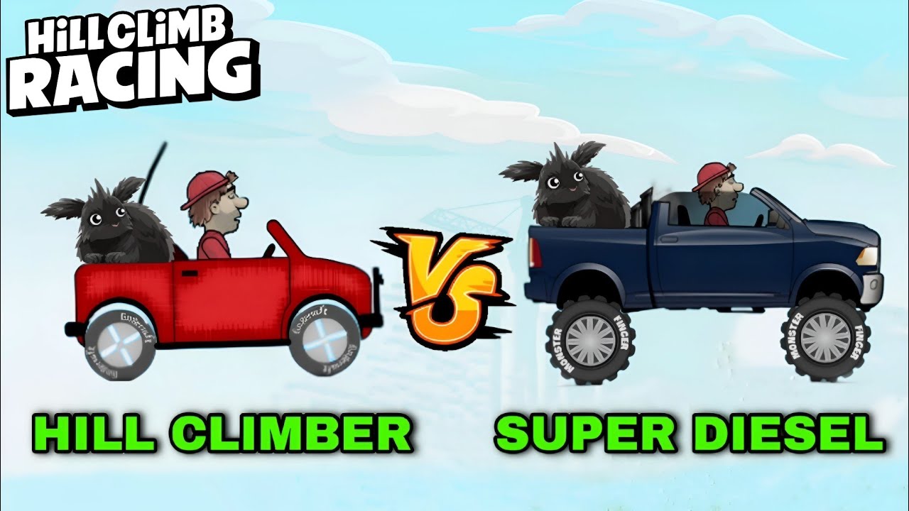 Hill Climb Racing : JEEP vs SUPER DIESEL - YouTube