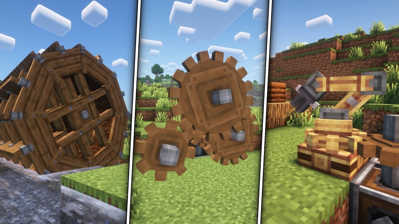 [Minecraft] 회전력을 사용하는 기술 모드! Create 모드 소개 1편 - 모드 공략 - YouTube