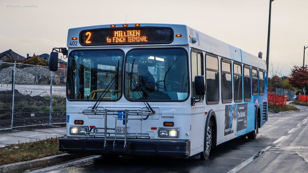 YRT RARE Westbound Ride video on 402 Retired on route 2 Milliken - YouTube