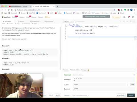 LeetCode Problem 1: Two Sum (Python Solution) - YouTube