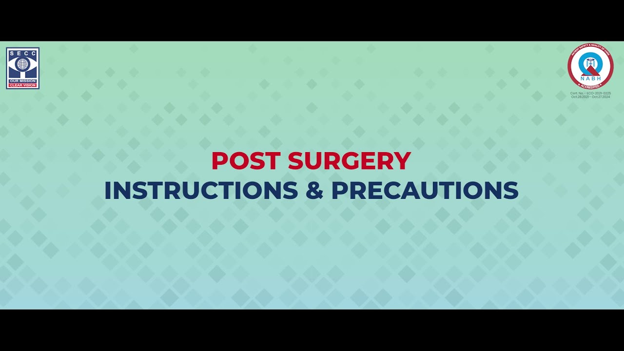 Post-Surgery Instruction Video | Saluja Eye Care Center - YouTube