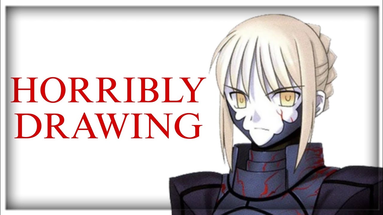 horribly drawing saber alter - YouTube