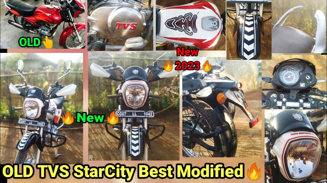 Fully Modified Old TVS StarCity Hand Gaurd Short Madgaurd Short Visor ...