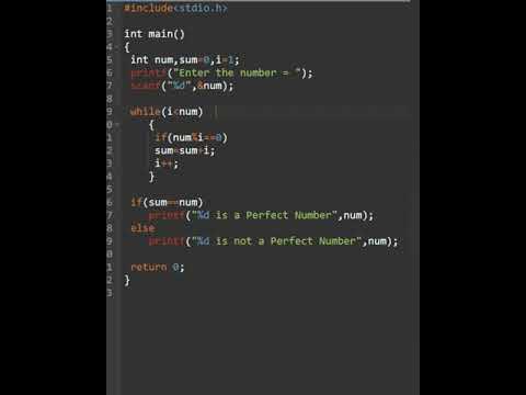C program to check number is perfect number or not || #shorts #code # ...