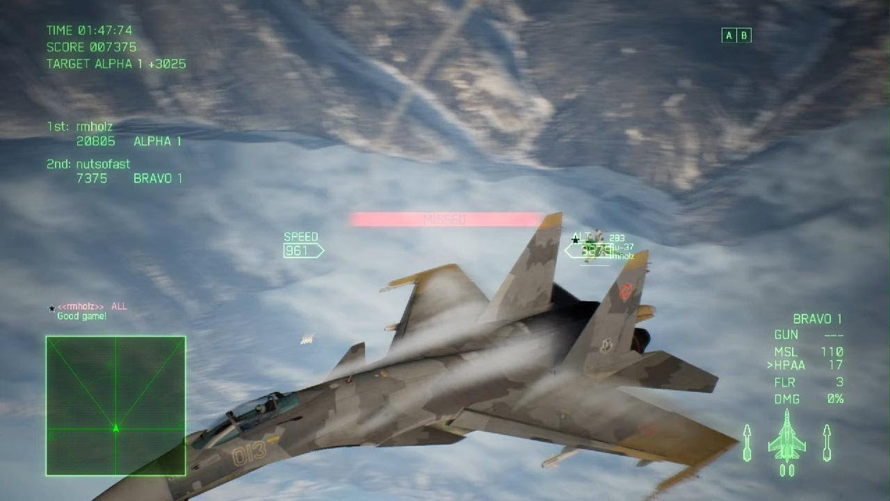 ACE COMBAT 7: Rare kill on Rmholz Su37 HPAA - YouTube