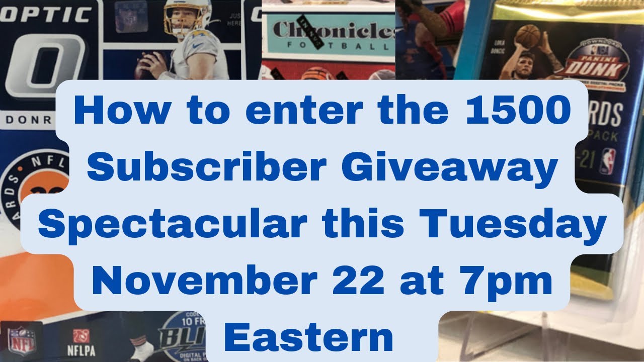 How to enter the 1500 Subscriber Giveaway Livestream Spectacular this ...