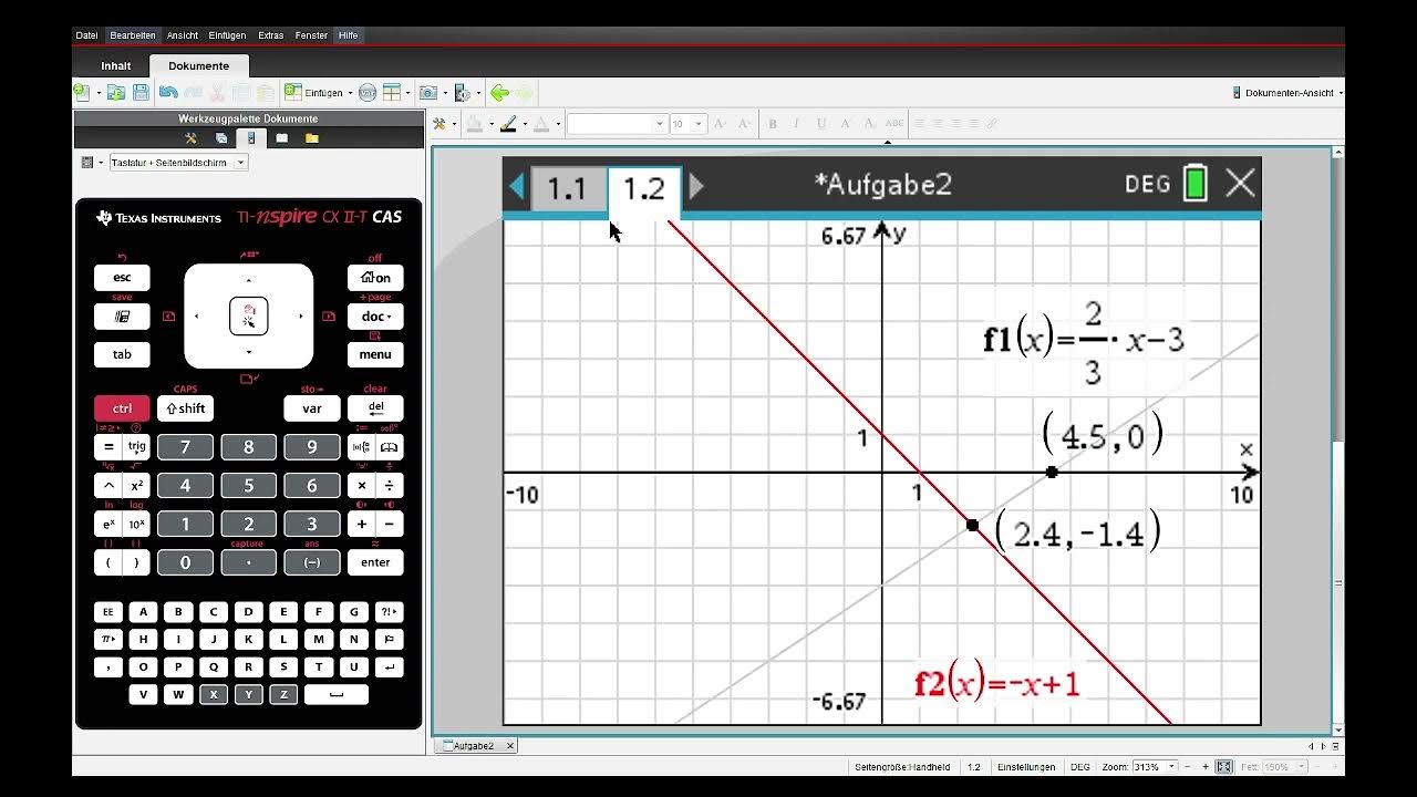 Lineare Funktionen zeichnen und analysieren mit dem Ti nspire CAS - YouTube