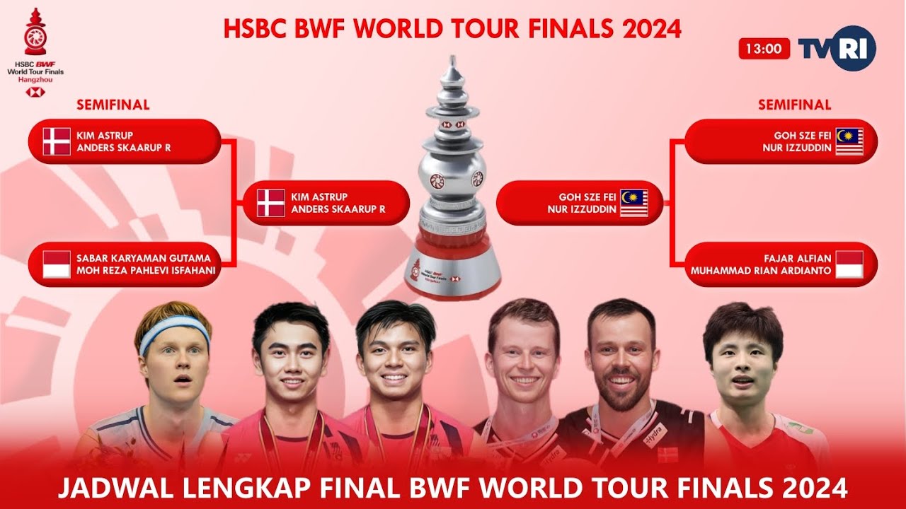 JADWAL LENGKAP FINAL BWF WORLD TOUR FINALS 2024 BESOK PUKUL 13:00 WIB ...