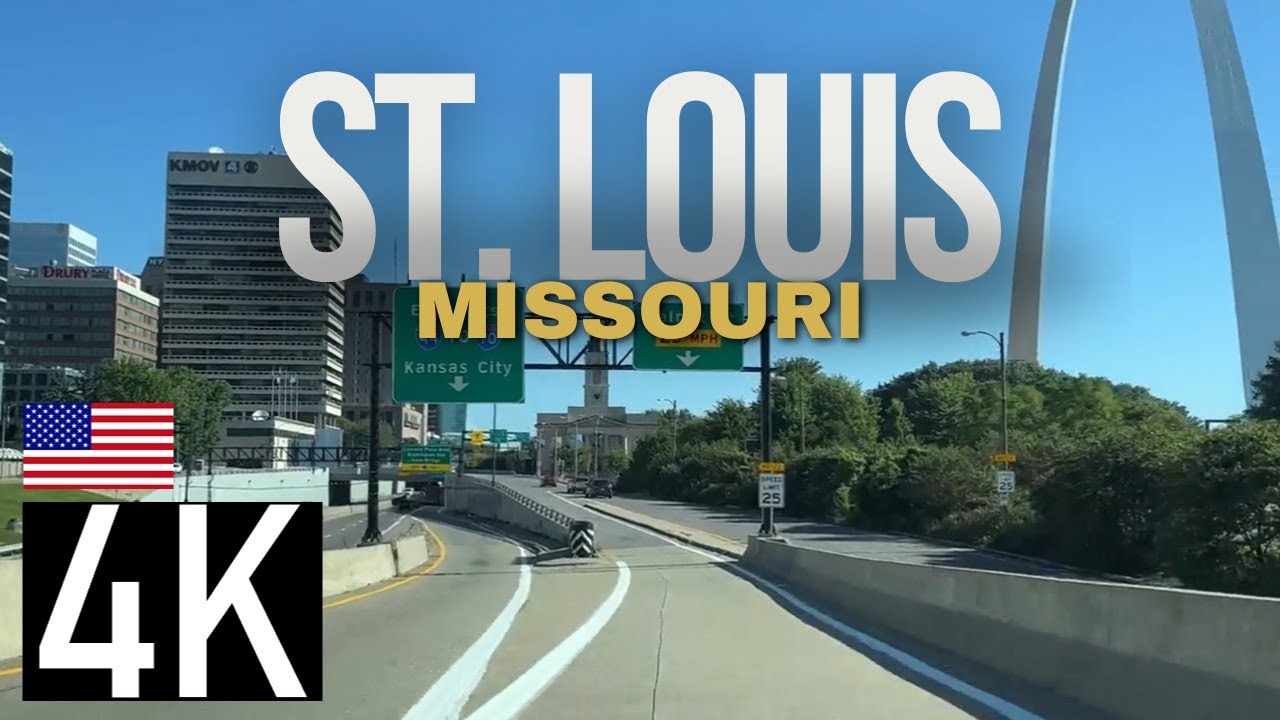Driving Into St. Louis, Missouri 4K Freeway Tour - Driving to Downtown ...