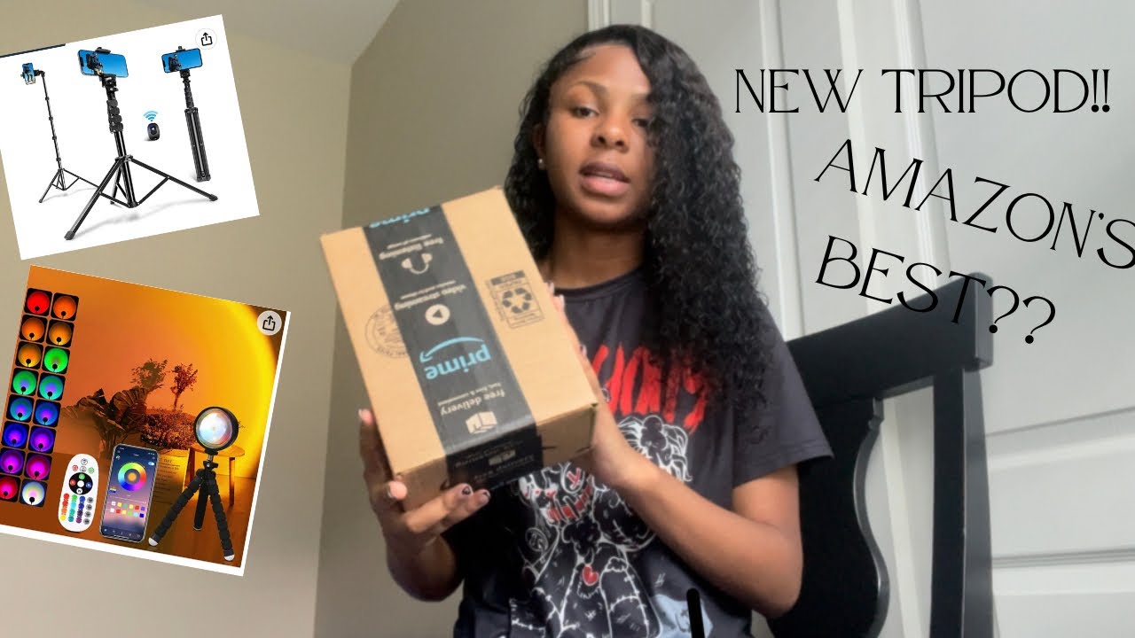 Unboxing + Review || Amazon Tripod / Sunset Lamp!! #amazonfinds # ...