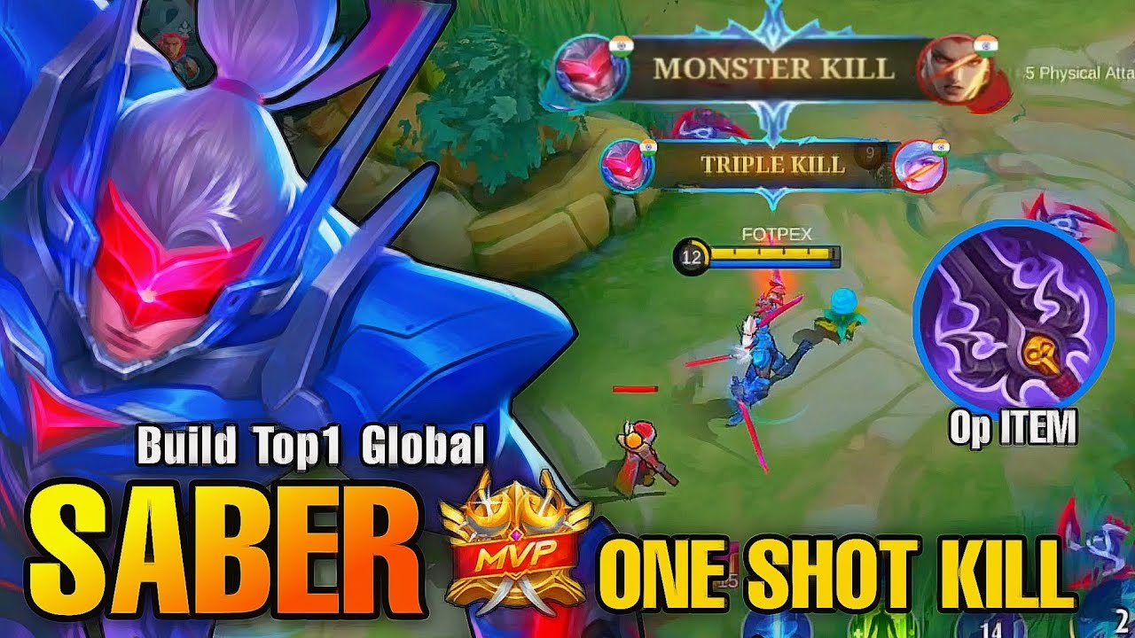 ONE SHOT😱KILL BUILD OF *SABER* - YouTube