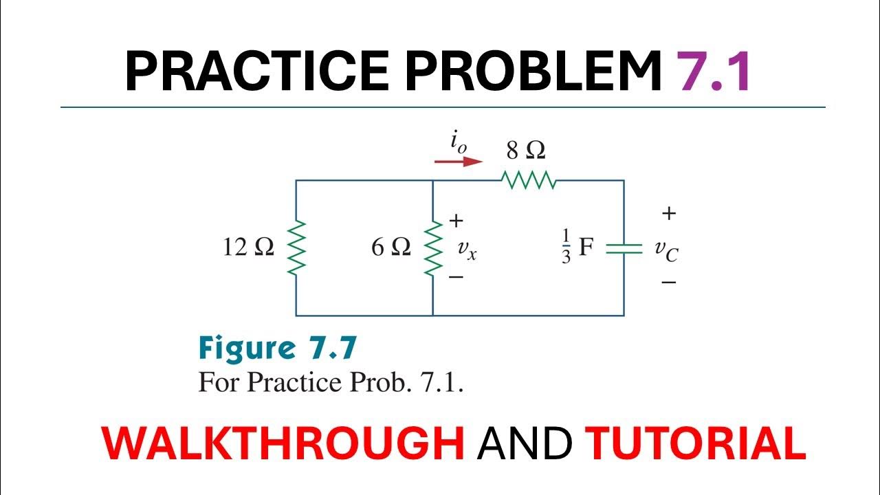 Practice Problem 7.1 Fundamental of Electric Circuits (Sadiku) 5th Ed - RC Circuit Analysis ...