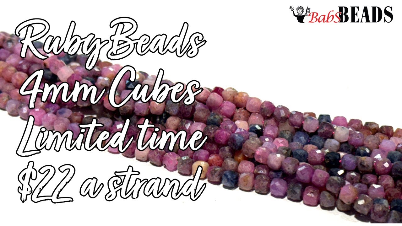 Ruby Cube Bead Special! $22 a strand! - YouTube