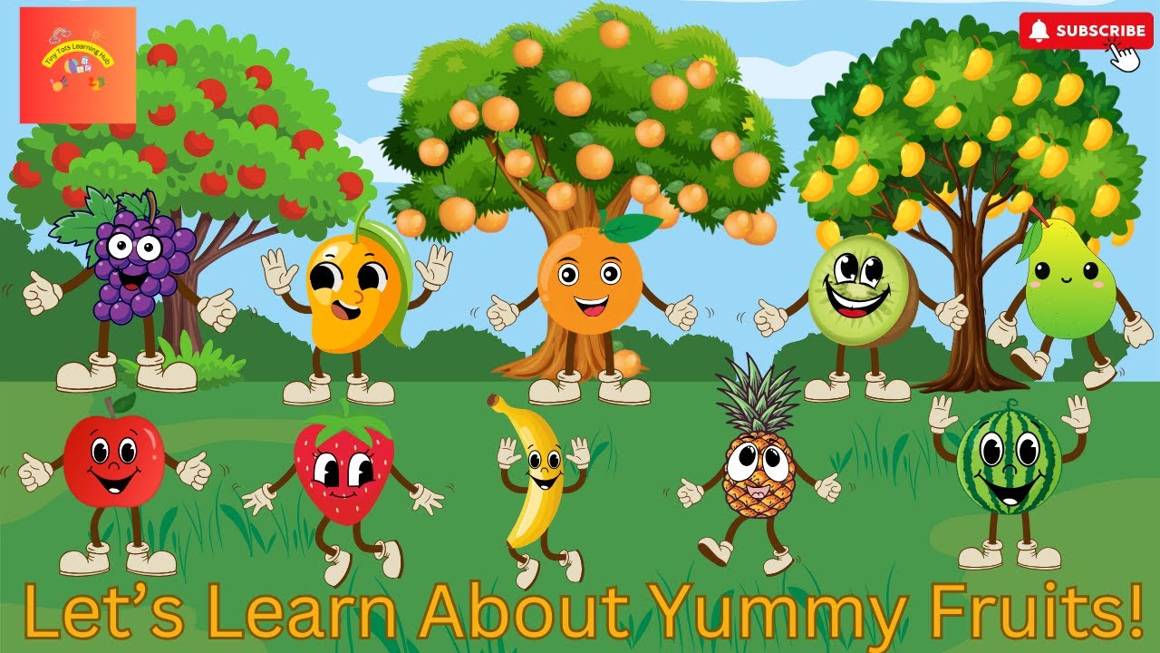 Fruits for Kids - Learn Names of Fruits with Cartoon Characters - YouTube