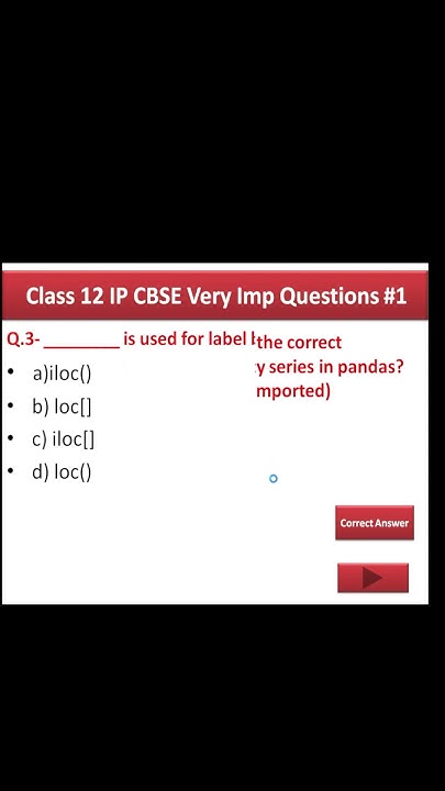 QUIZ ON PYTHON PANDAS#1 | IP FOR CLASS 12 PYTHON PANDAS #shortvideo #shorts #pandasseries # ...