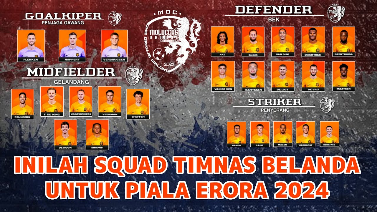 Inilah Squad Kualifikasi Piala Eropa 2024 Timnas Belanda - YouTube