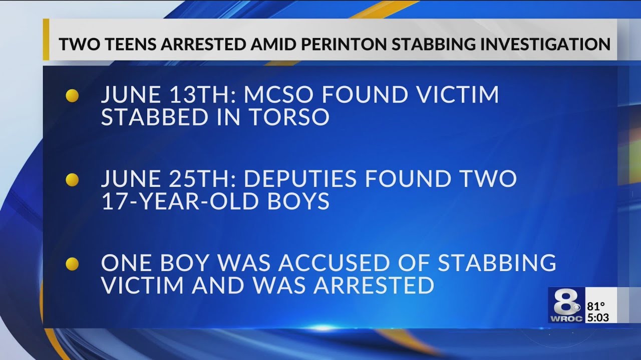 Two teens arrested amid Perinton stabbing investigation - YouTube