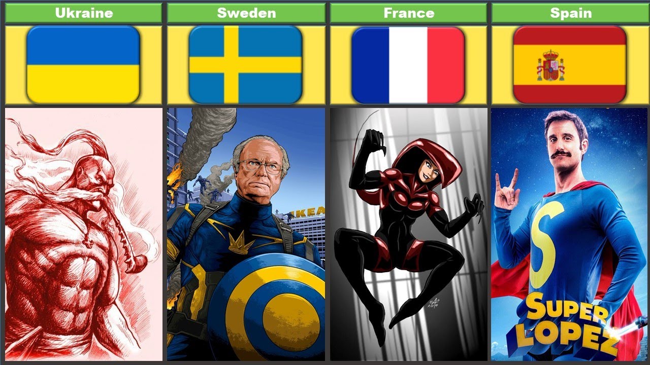 Superheroes From Different Countries Part 2 - YouTube