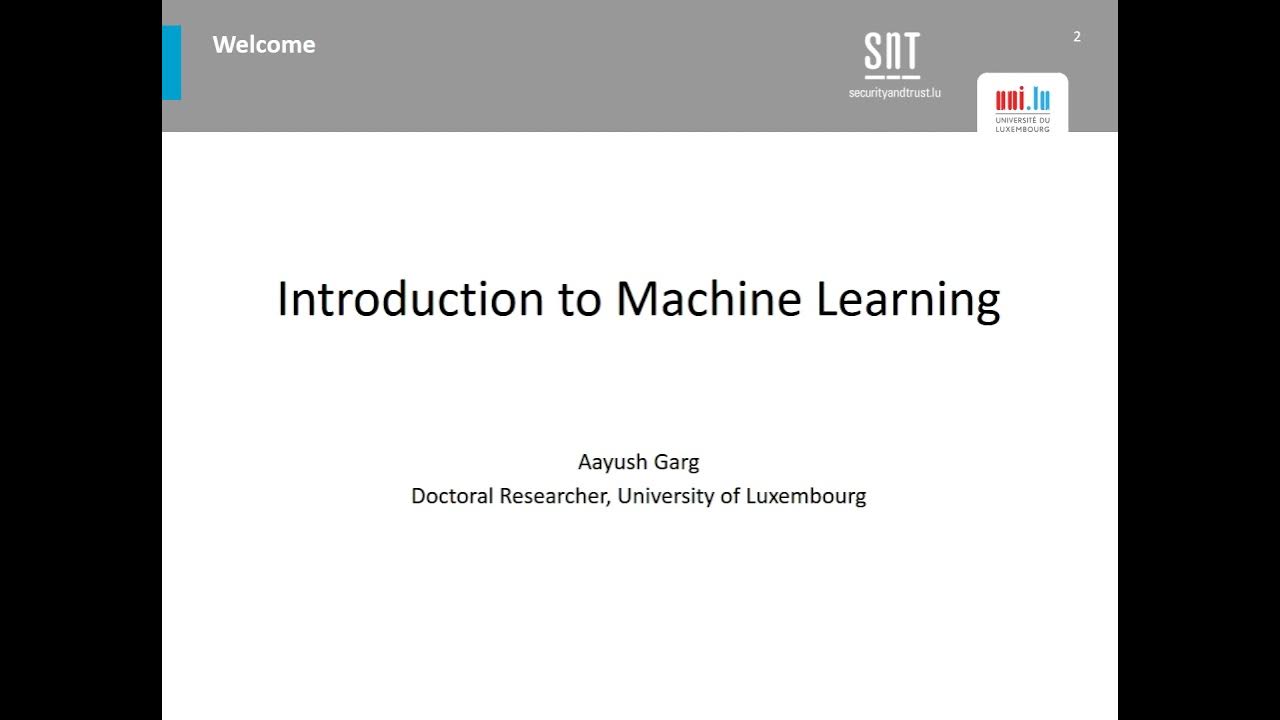 Introduction To Machine Learning Lecture01 Part01 Lecture Overview - YouTube