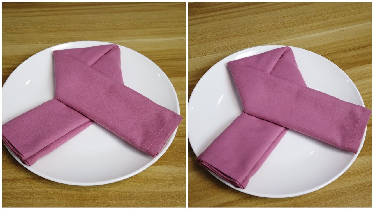 LOVER'S KNOT DESIGN NAPKIN FOLDING - YouTube