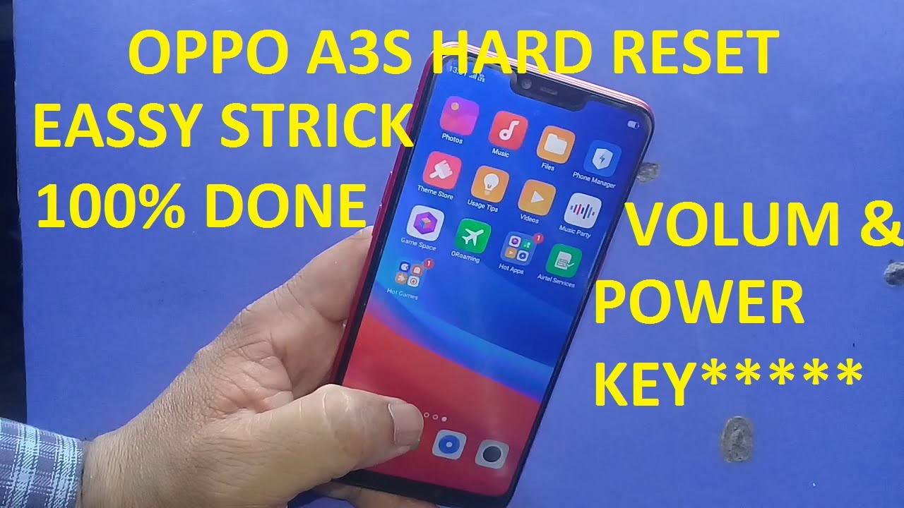 How To Hard Reset Oppo A3s ! Eassy Way !100% Working. - YouTube