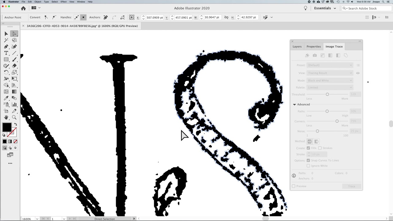 Convert an image to vector in Illustrator using Live Trace - YouTube