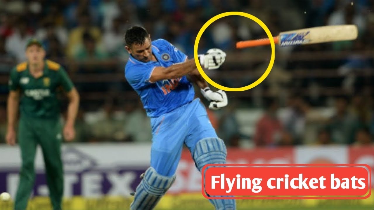 Top 10+ moment when bat slips from batsman hand || Cricket bat flying ...