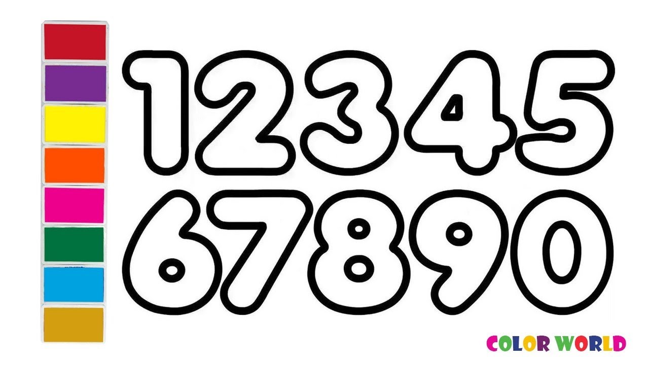 Learning Colors and Numbers 1 To 10 | Writing & Coloring Numbers for ...