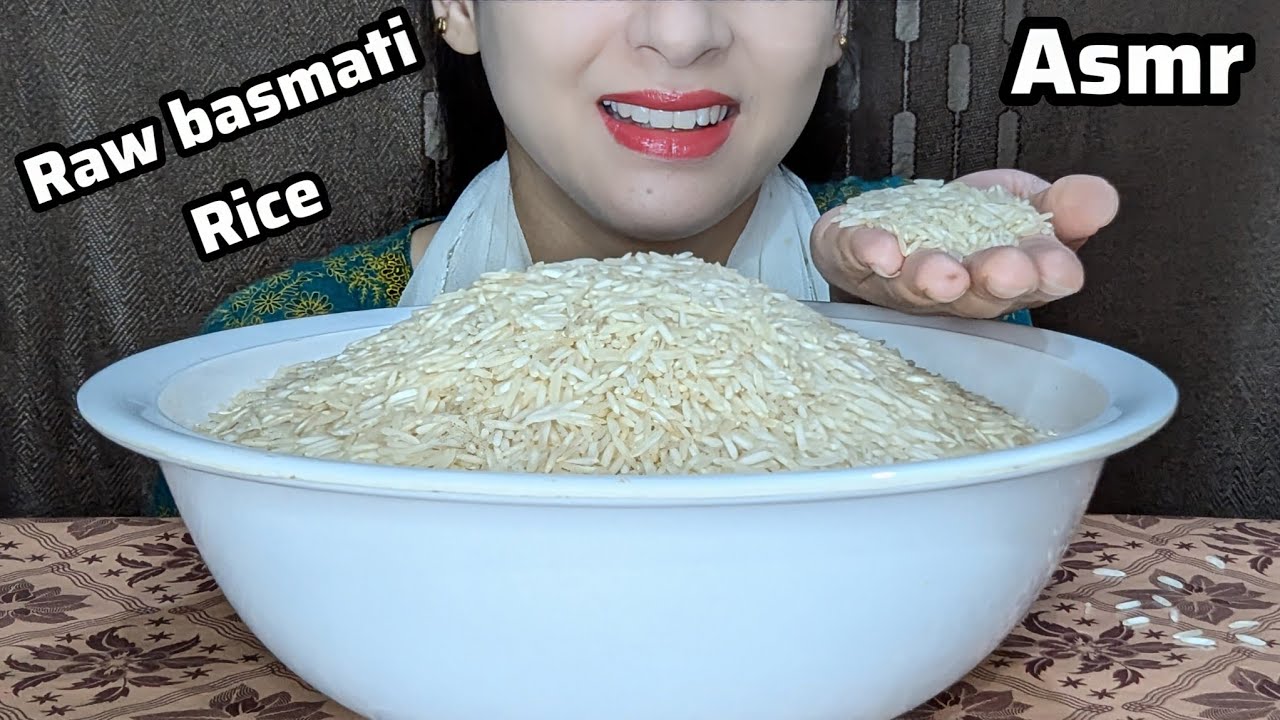 ASMR RAW RICE EATING || RAW RICE EATING IN BOWL || MUKBANG 😋 - YouTube