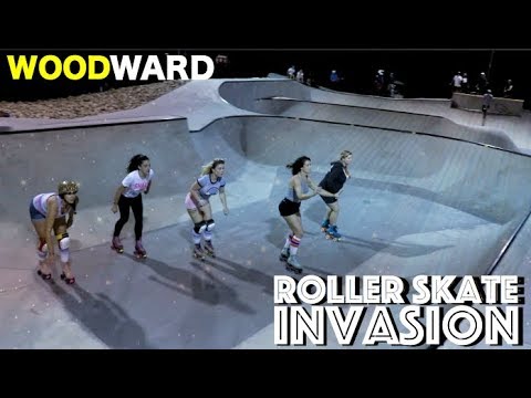 EXTREME ROLLER SKATE GIRLS TAKE OVER THE SKATEPARK!! - YouTube