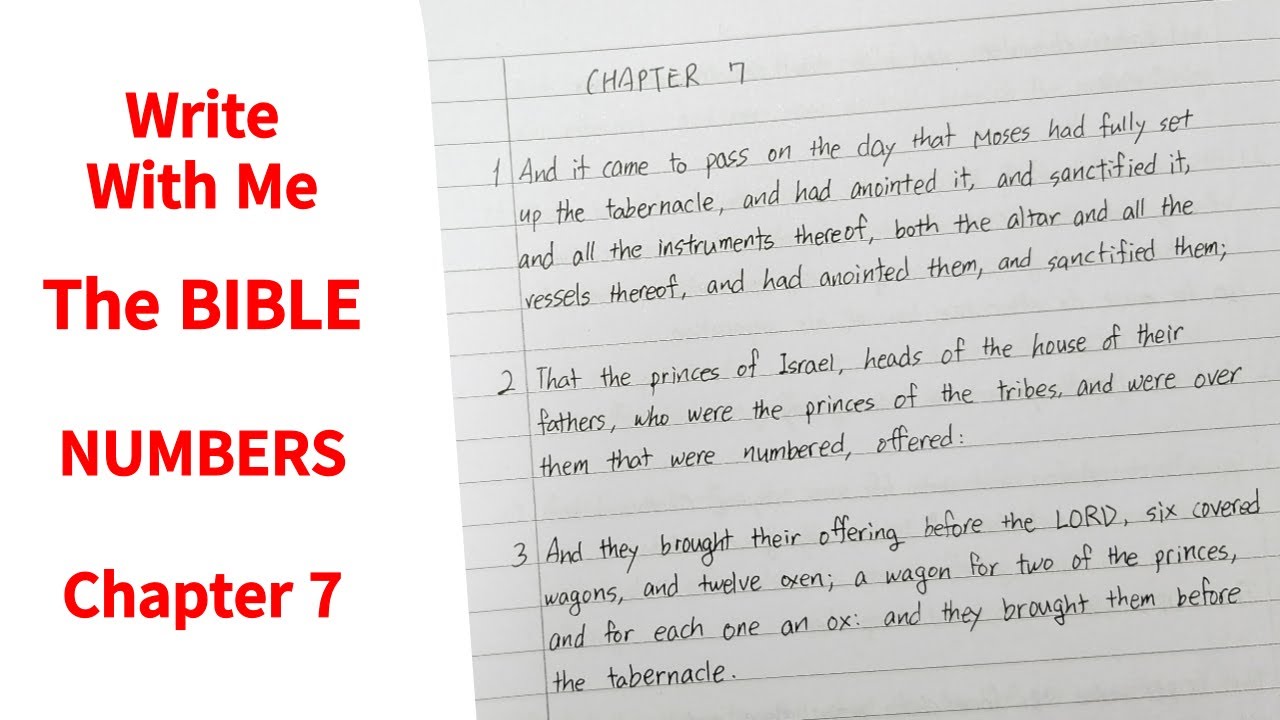 Write With Me - The Bible : Numbers Chapter 7 - KJV - YouTube