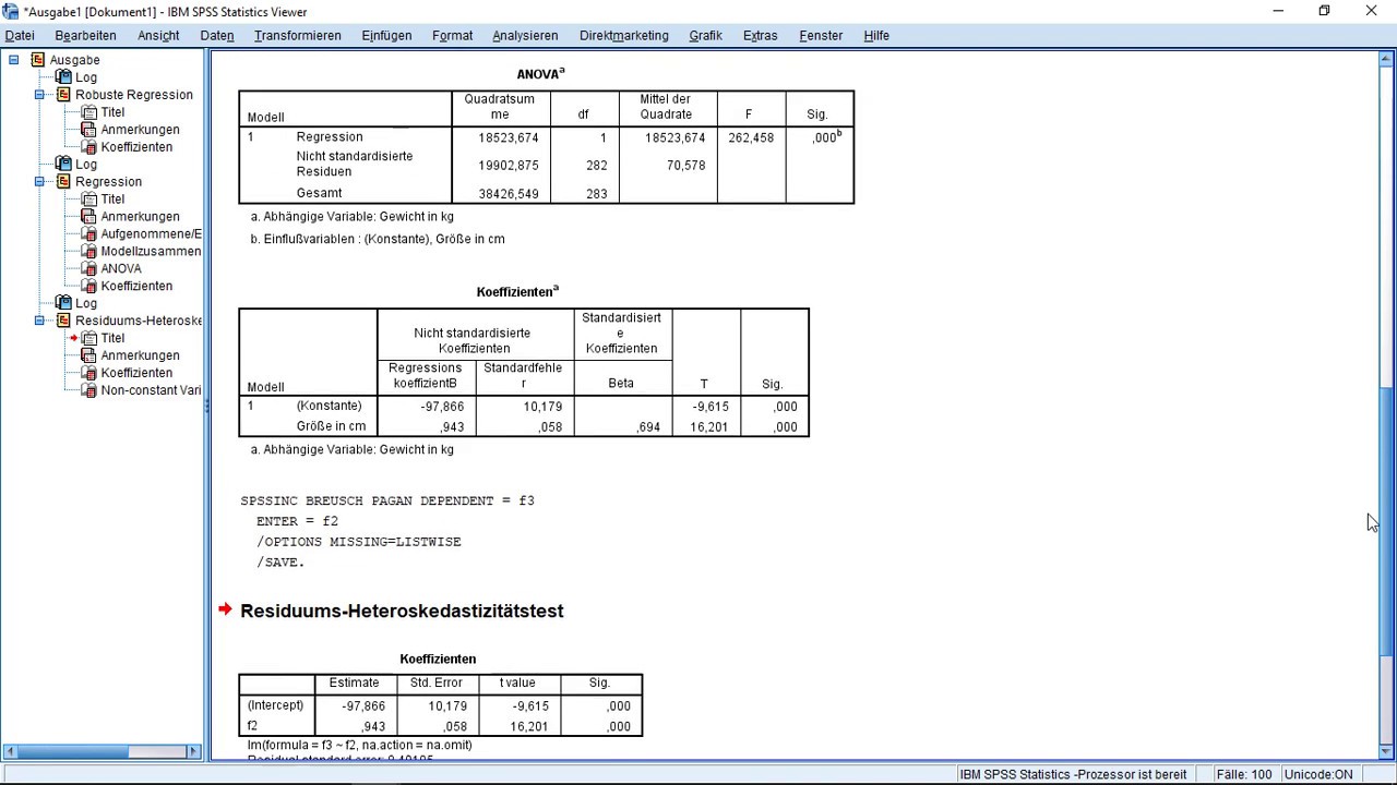 SPSS (R Essentials) - Robuste Regression - YouTube