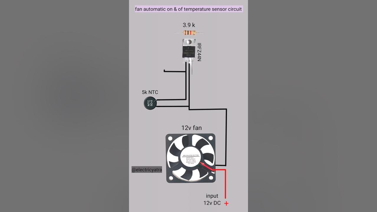 How to install fan automatic on & off temperature sensor || fan automatic on off project#shorts ...