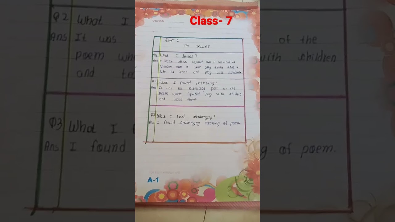 Class 7 Learners Dairy The Squirrel YouTube class-7-learners-dairy-the-squirrel-youtube