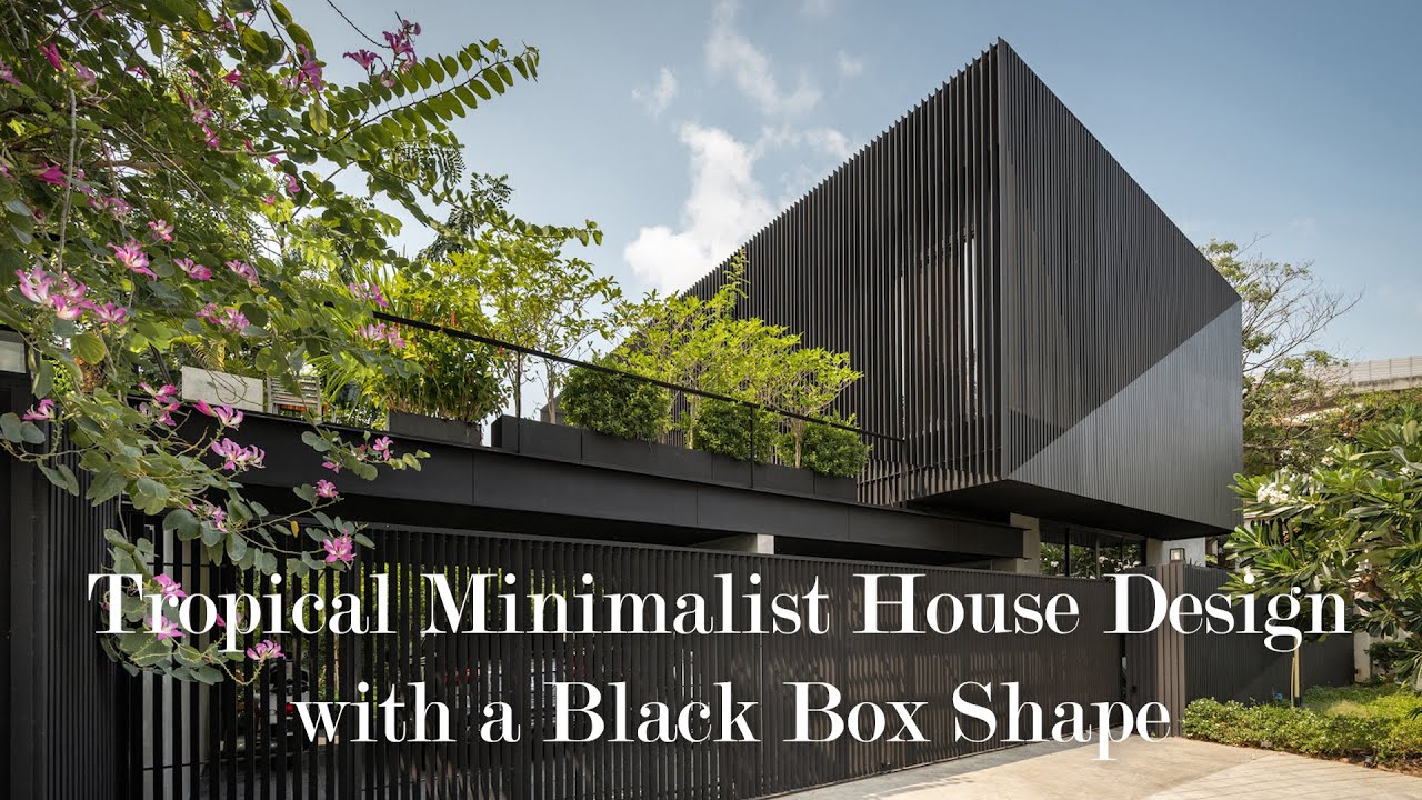 Sleek Steel: Tropical Minimalist House Design with a Black Box Shape in ...