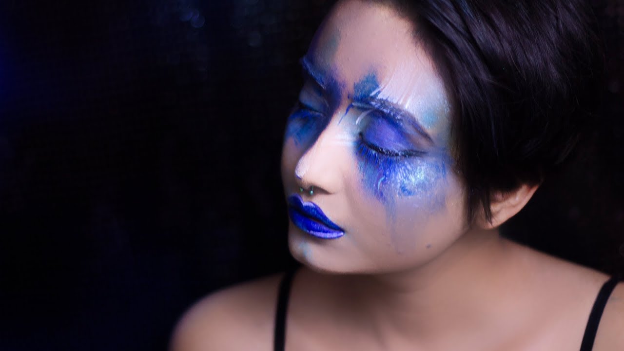 Indigo Makeup Splatter I Editorial Makeup Tutorial - YouTube