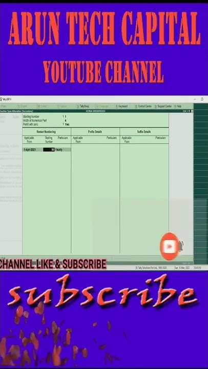 Prefix & Suffix setting in sales invoice in Tally erp 9 #Numbering #Tallyerp9 #Shortsvideo - YouTube