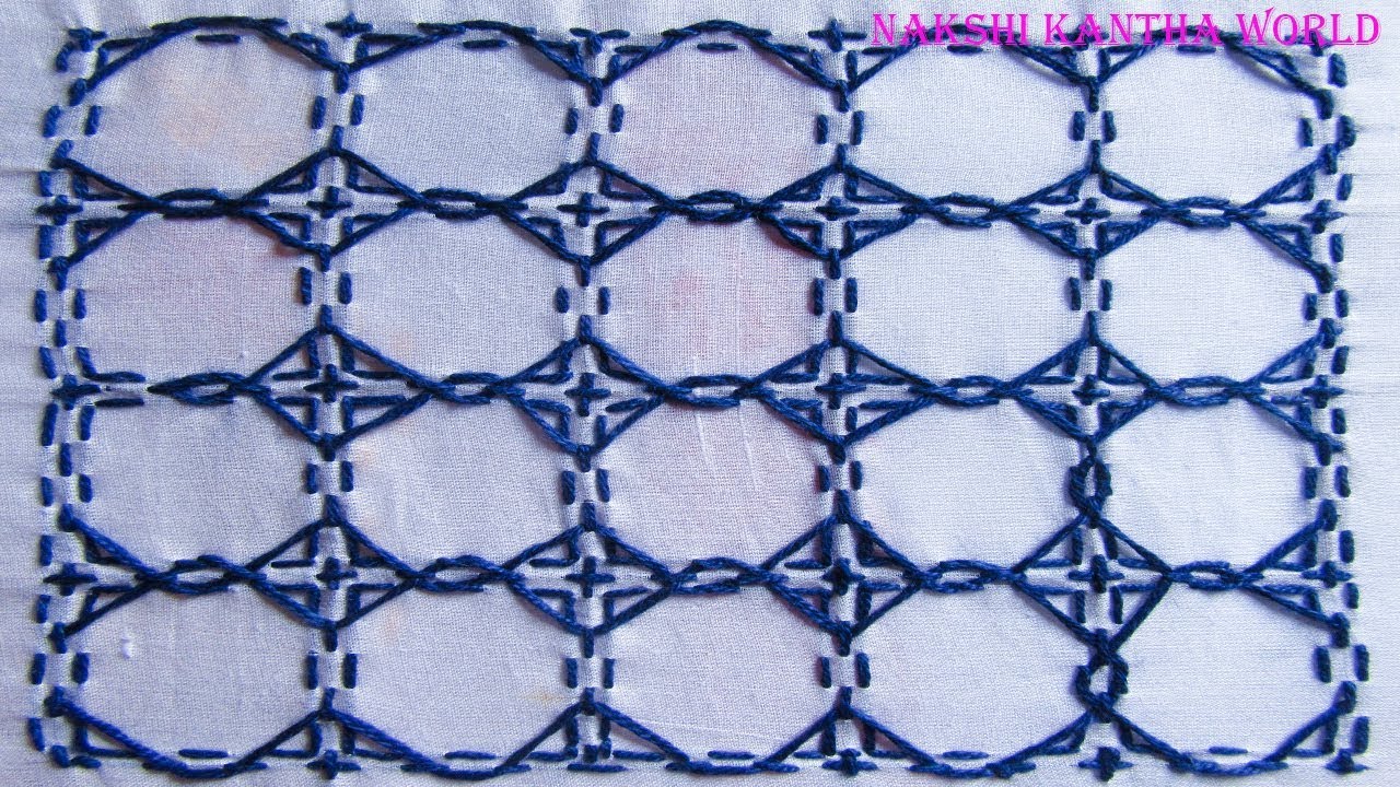 Hand embroidery katha stitch new style design - YouTube