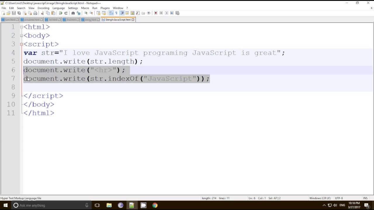 String Method in JavaScript part1 - YouTube