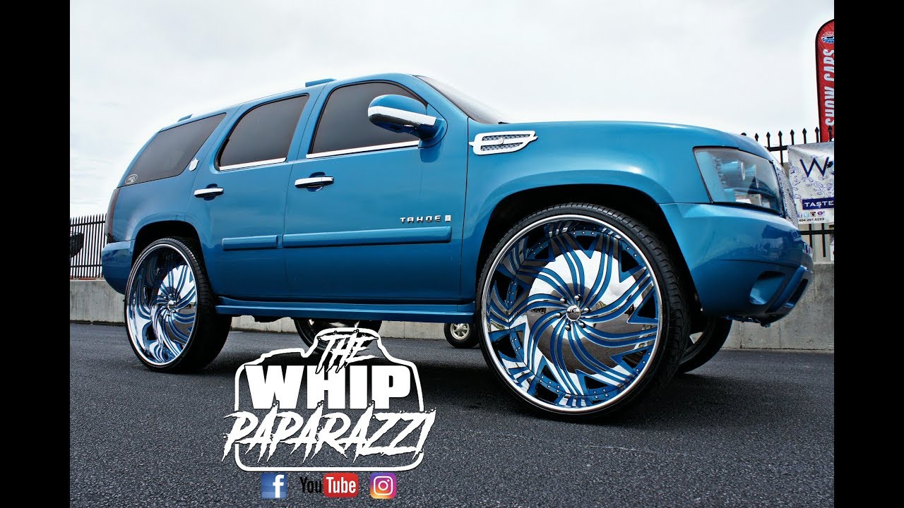 Teal Chevy Tahoe on 32" Amani Benzo Forged Wheels Streetwhipz Mega Show ...